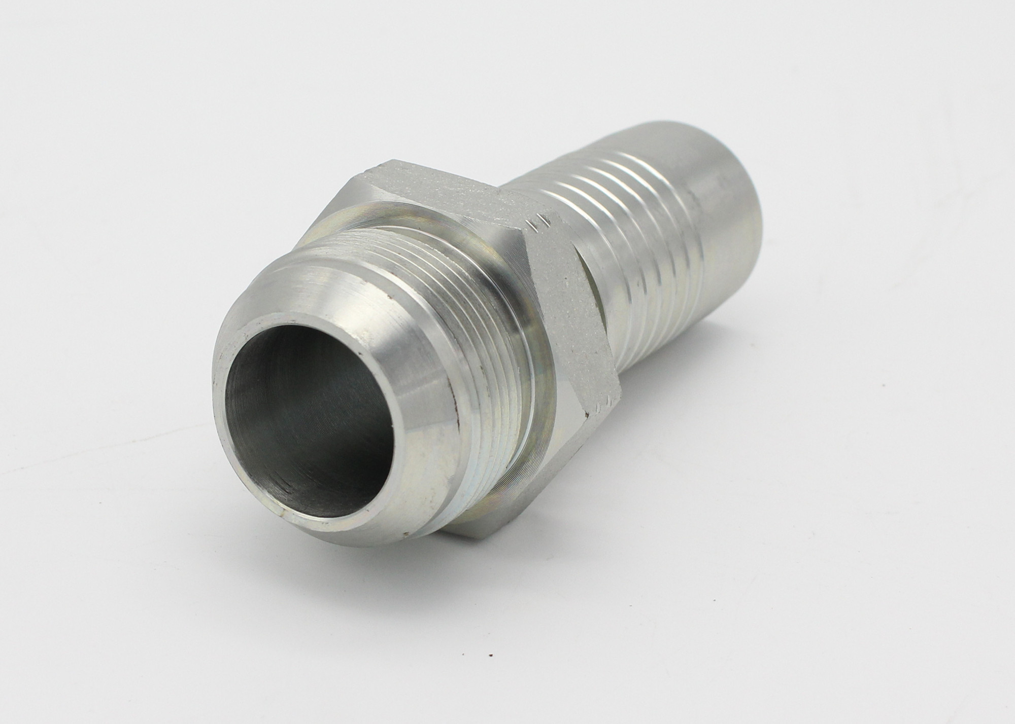 Carton Steel Npt Pipe Fittings , JIC Male 74 Degree Cone Seal In Silver ...
