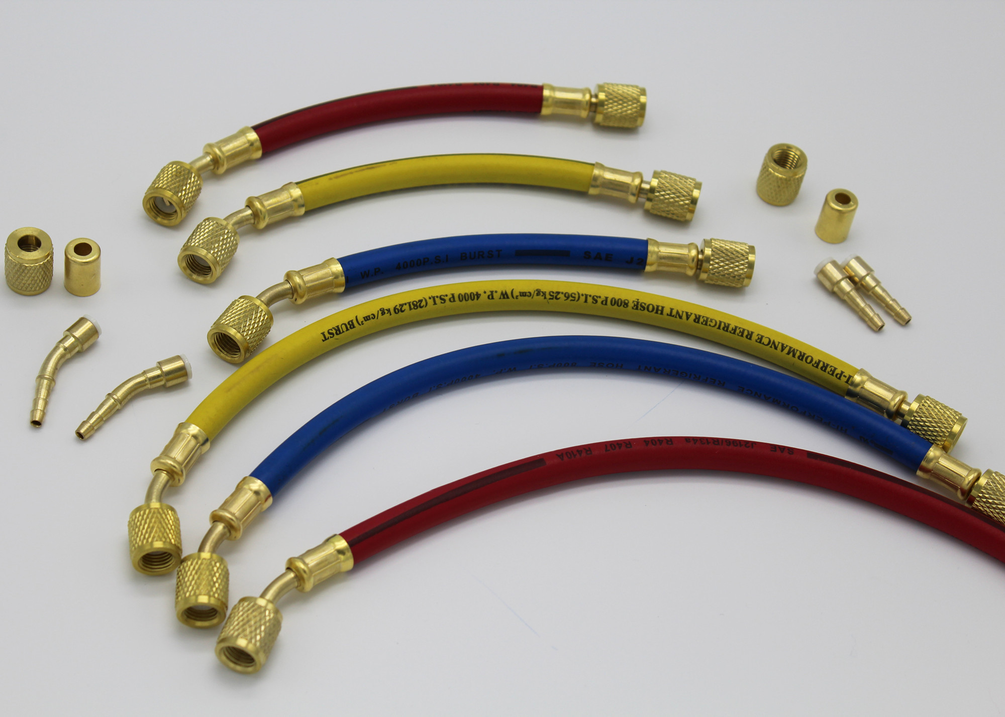 Plus II 1/4" Heavy Duty HCA Straight x Angle R22 R502 R134a Charging Hose